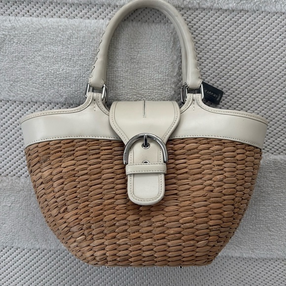 Coach | Bags | Vintage Coach Limited Edition Raffia Bucket Purse Straw ...